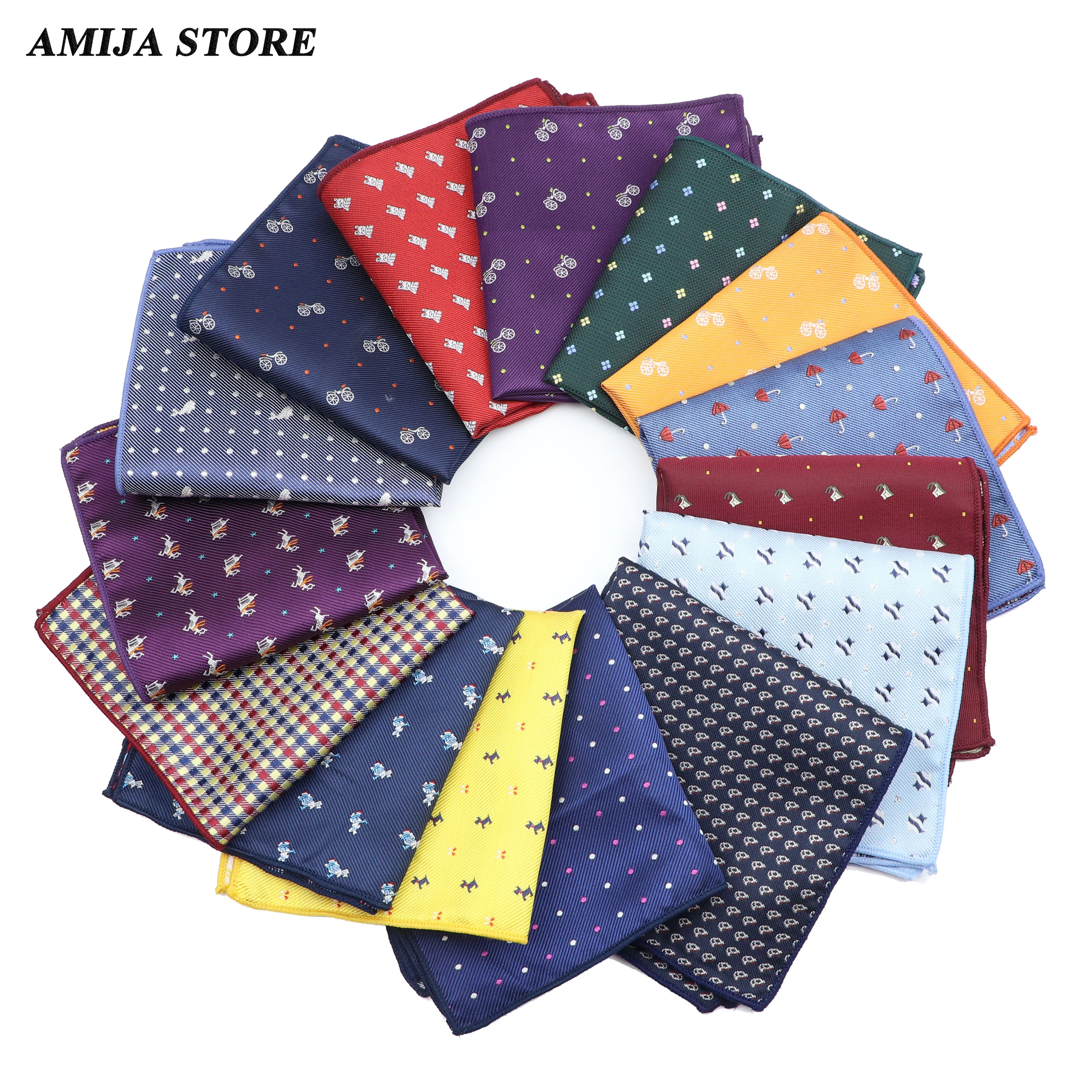 Wholesale Hankerchief Cartoon Paisley Hankies Bicycle Umbrella Car Fish ...