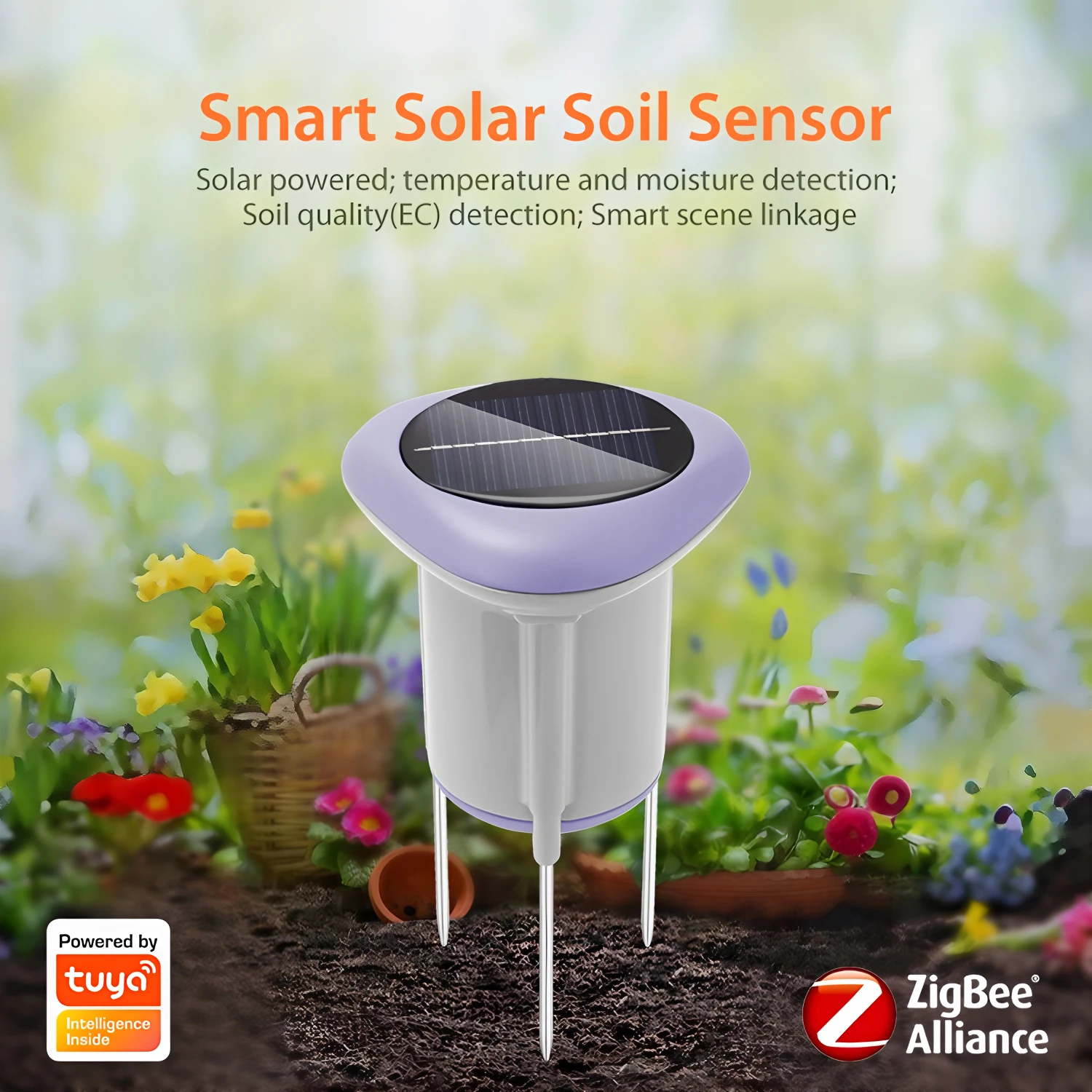 Tuya Smart ZigBee Solar Soil Sensor Temperature and Humidity Meter ...