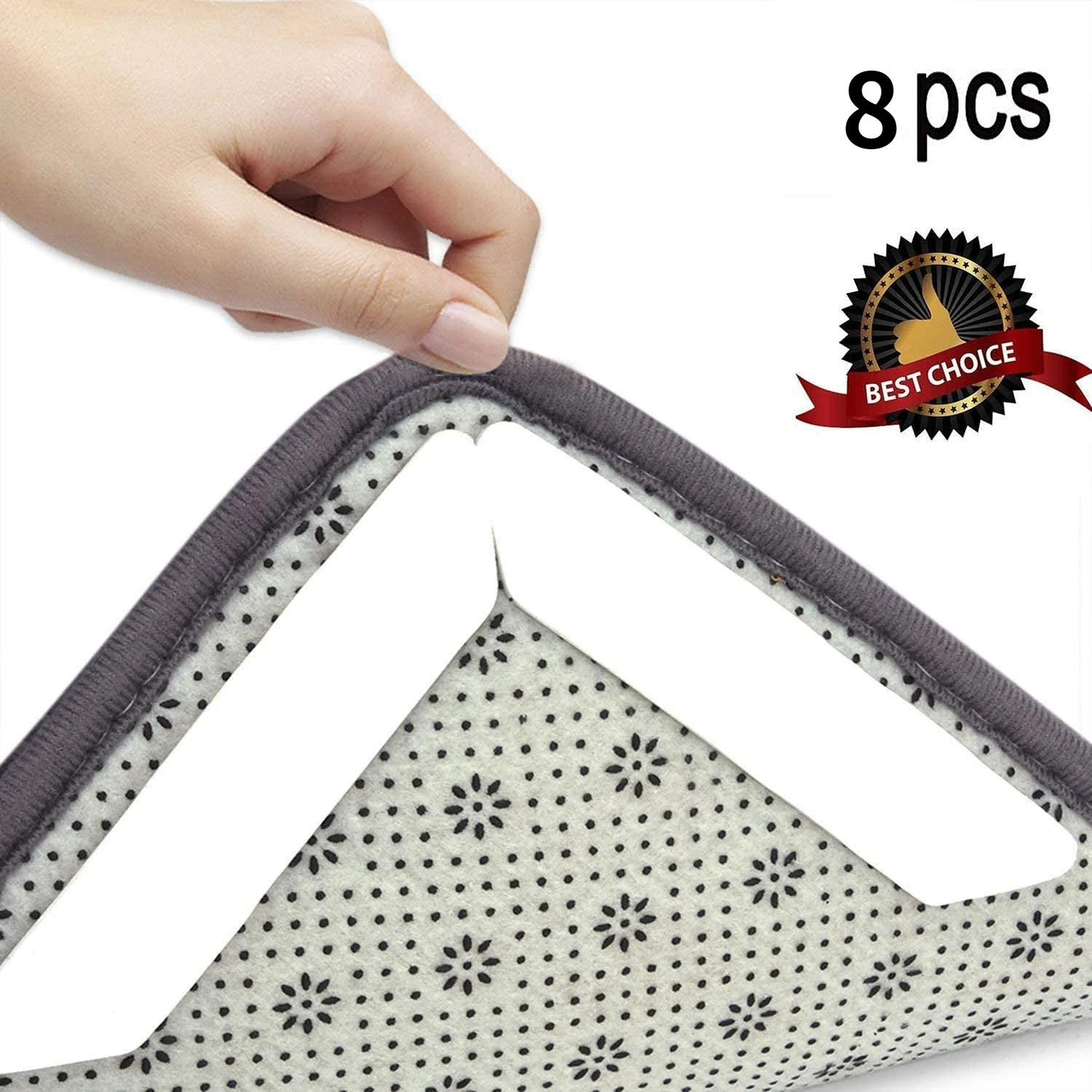 8Pcs-Home-Floor-Rug-Carpet-Mat-Self-adhesive-Anti-Slip-Reusable-Fixed ...