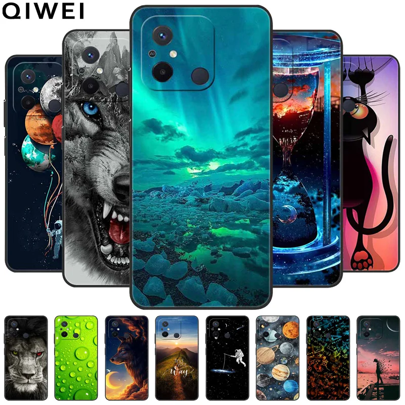 Soft-Cover-for-Redmi-12C-Case-Black-TPU-Bumper-Silicon-Coques-for ...