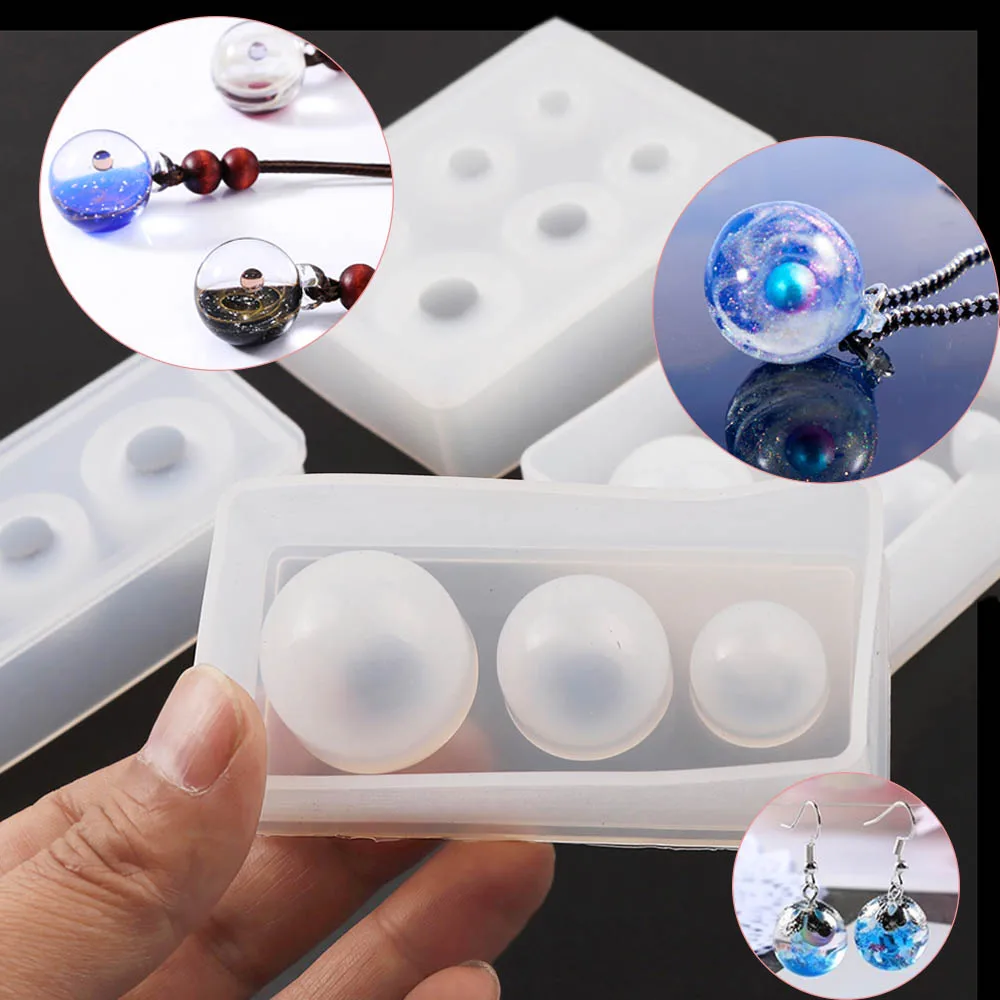 New Crystal Drop Gel Sphere Silicone Mold DIY Epoxy Resin Mold Starry ...