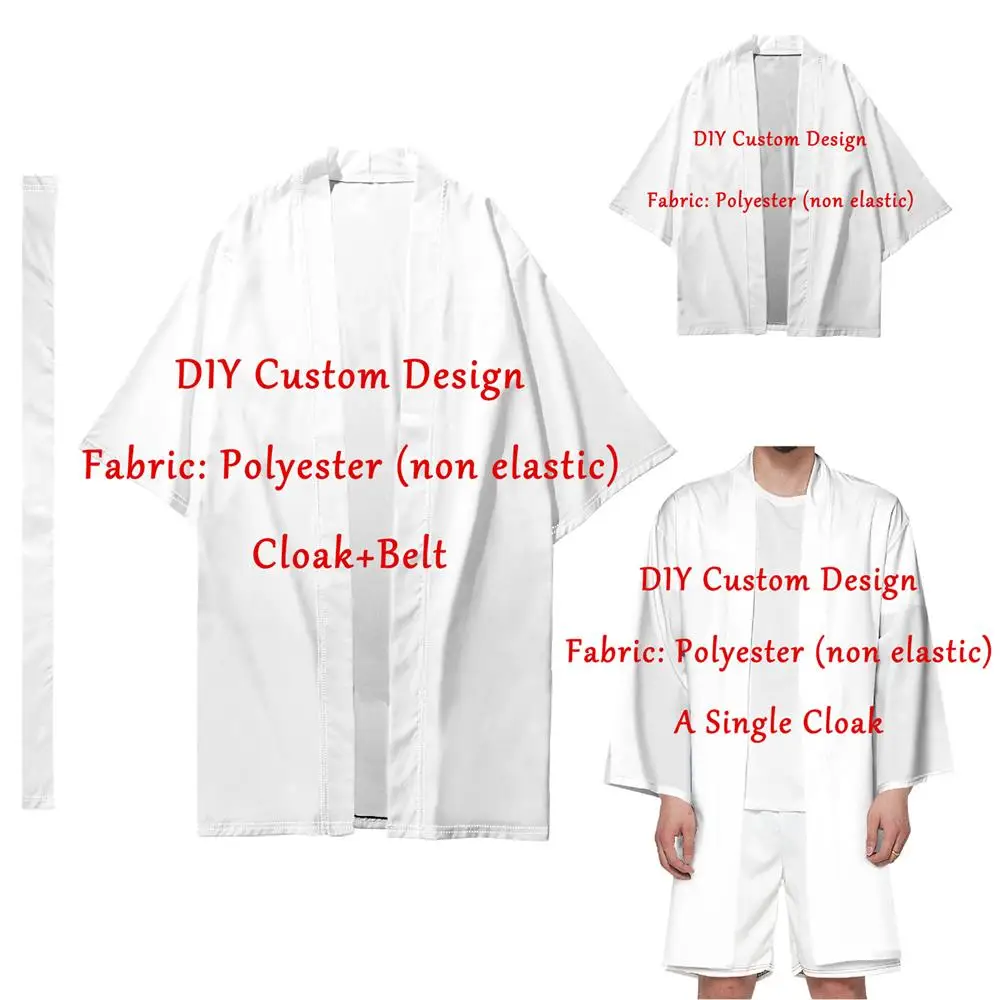 Summer Men's Long Kimonos Anime Cosplay Dojo Cloak With Free Custom ...