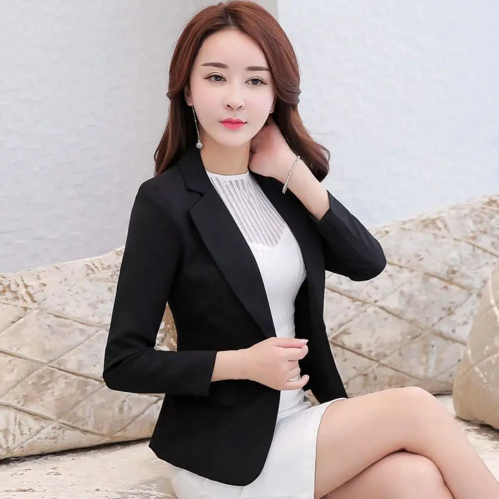 Formal-Ladies-Suit-Jacket-Elegant-Solid-Color-Temperament-Slim-Fit ...