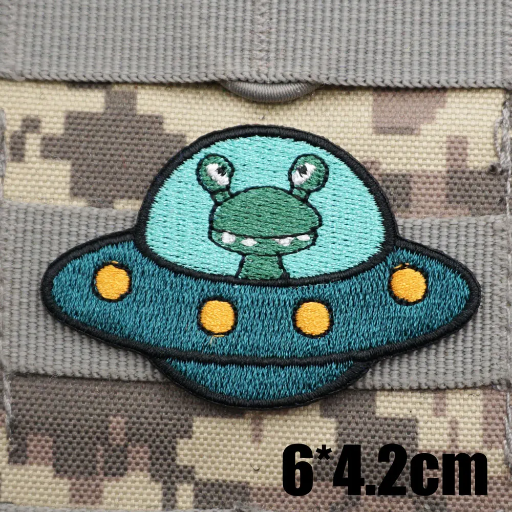 UFO-Alien-Military-Tactical-Embroidered-Patches-Armband-Backpack-Badge ...