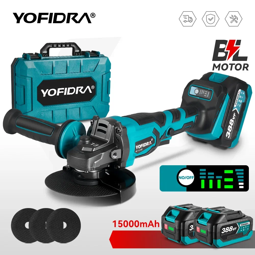 YOFIDRA-125mm-Brushless-Angle-Grinder-3-Gears-Cordless-Grinding-Machine ...