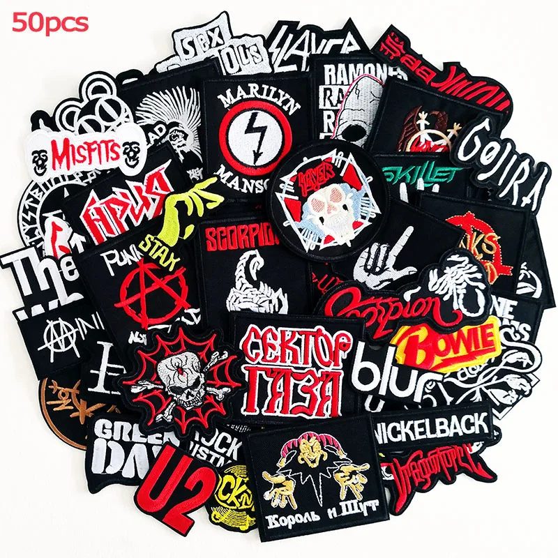 Parches-de-ropa-de-banda-de-Rock-insignias-de-planchado-apliques-de-m ...