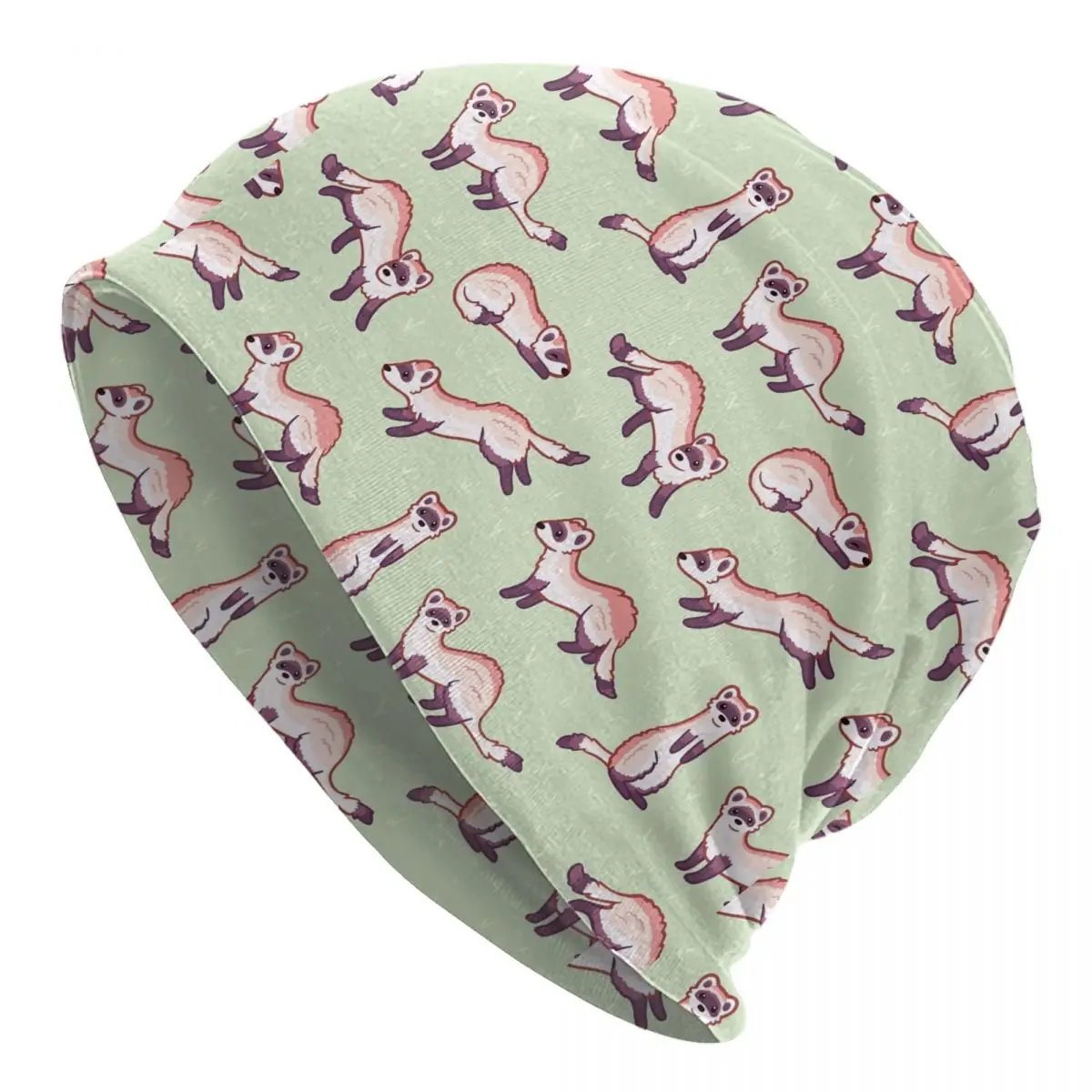Black-Footed-Ferret-Cryptid-Animal-Pattern-Bonnet-Hat-Fashion-Outdoor ...