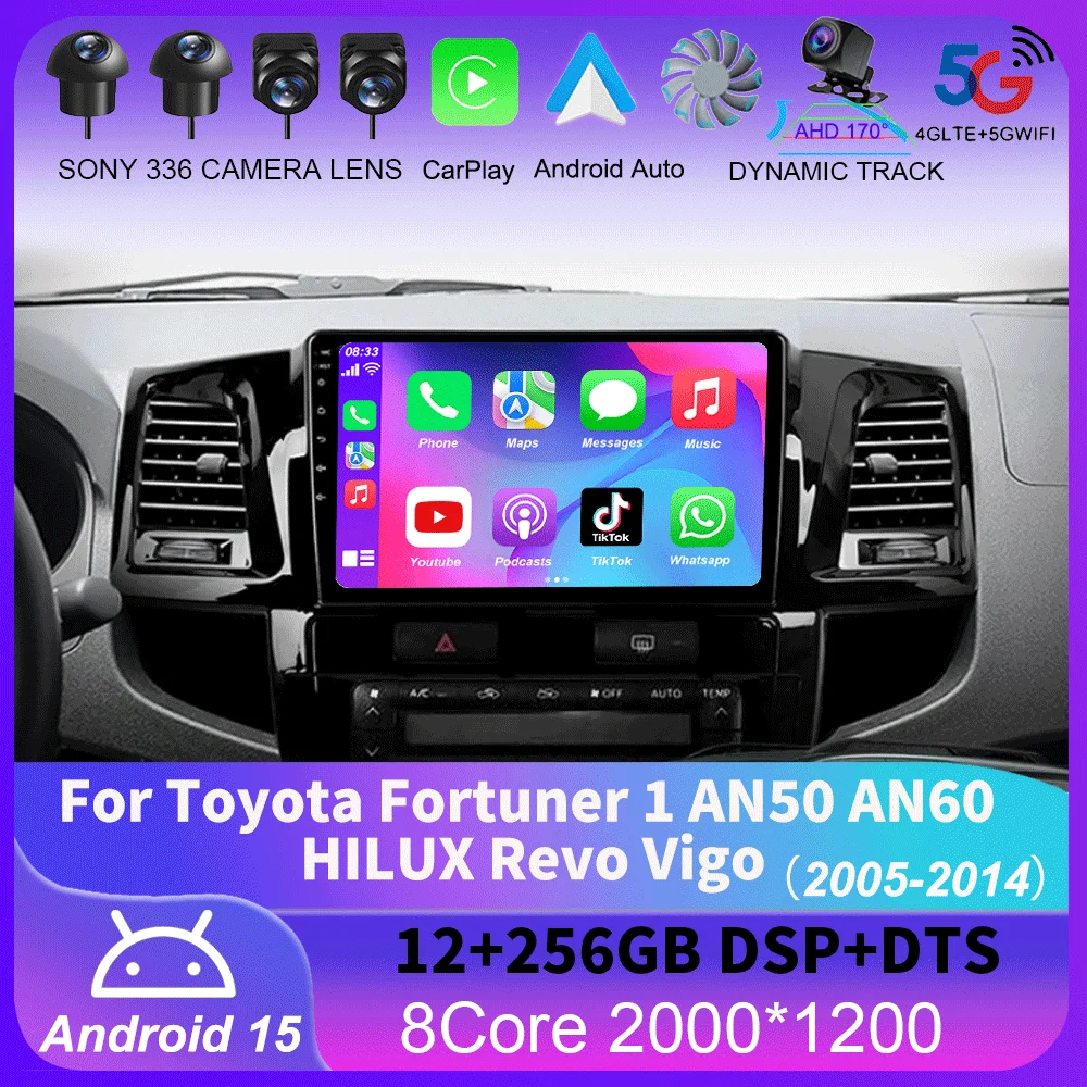 For Toyota Fortuner 1 AN50 AN60 HILUX Revo Vigo 2005 - 2014 GPS Car ...