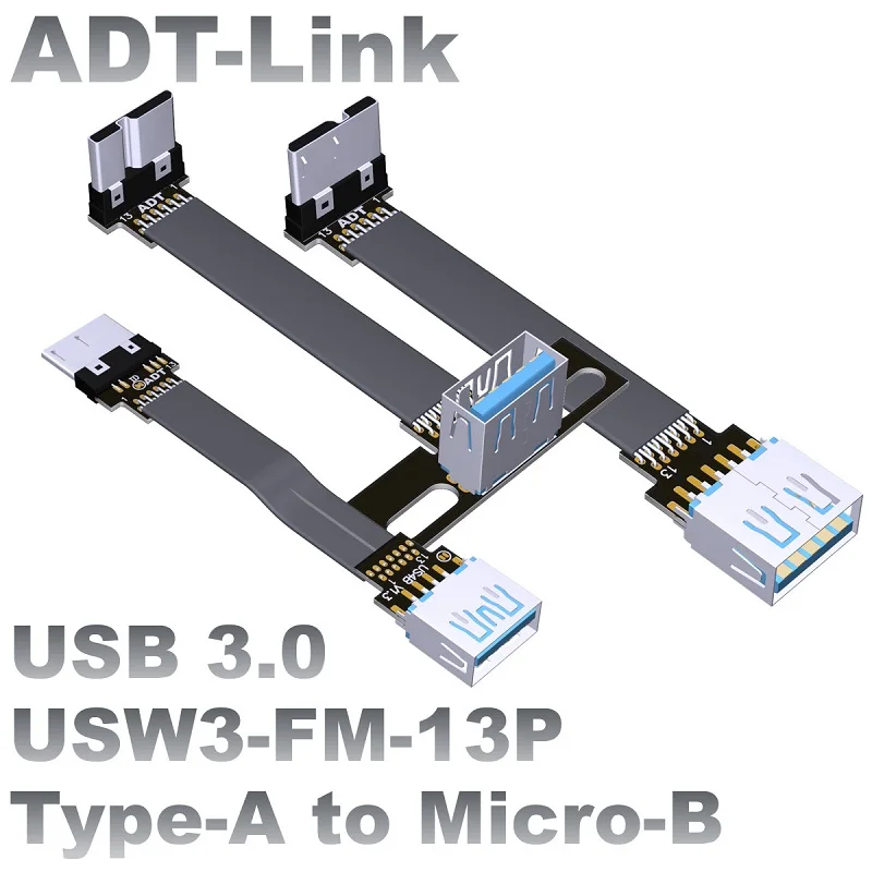 ADT-Link-USB-3-0-Up-Down-Left-Right-angle-Male-to-Female-FPV-Flat ...