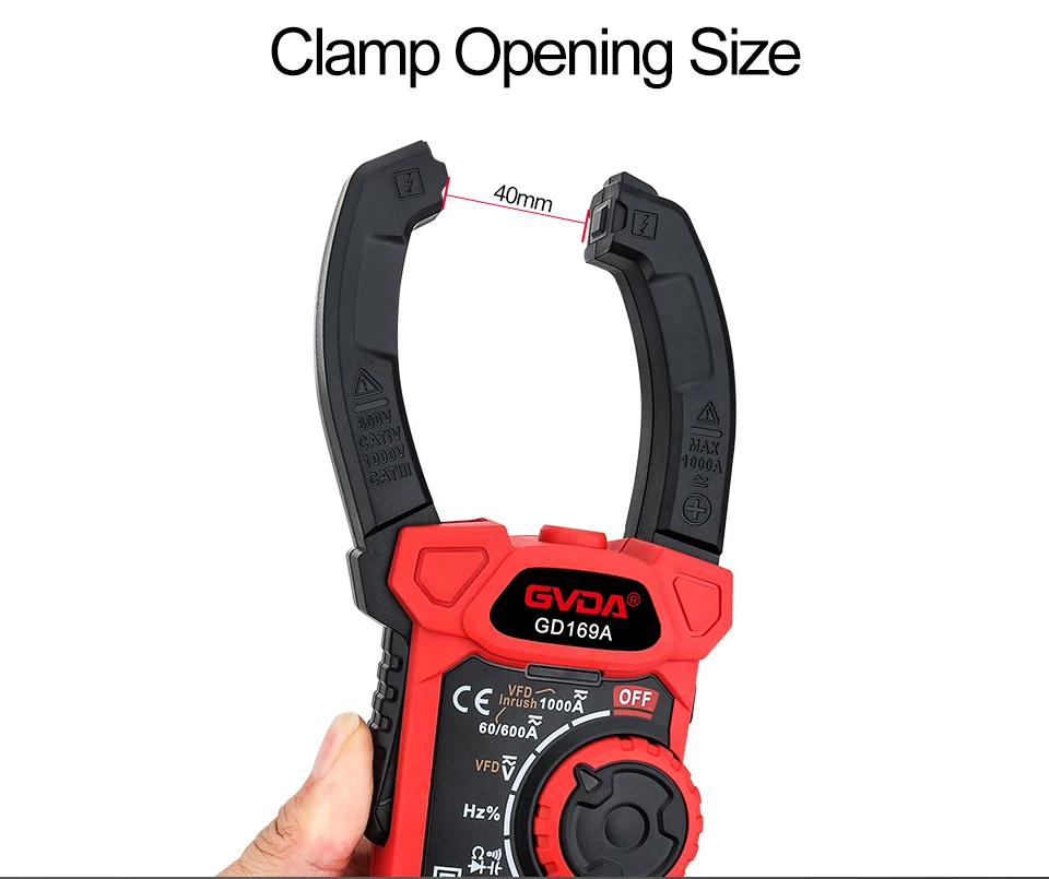 GVDA GD169A Digital Clamp Meter Multimeter