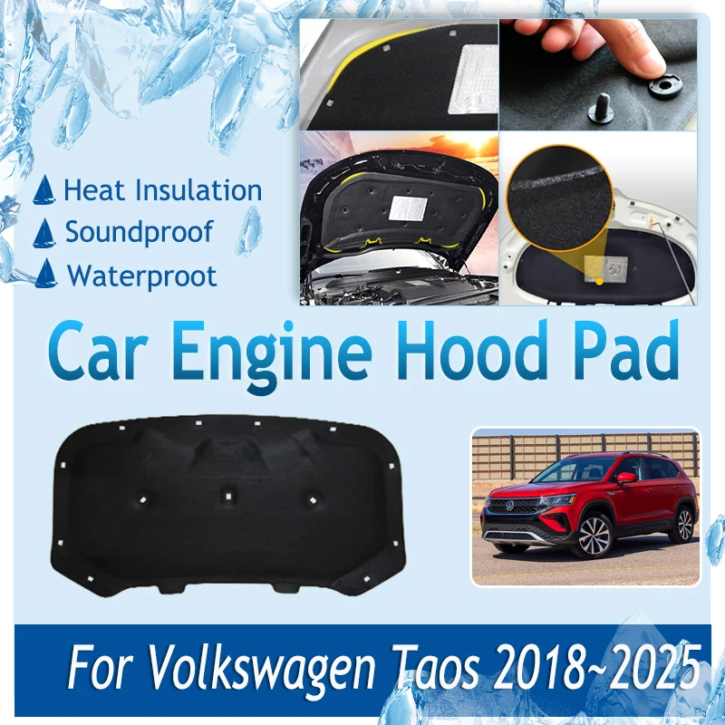 Car-Engine-Hood-Pad-For-Volkswagen-VW-Taos-Tharu-2018-2025-Black-Silver ...