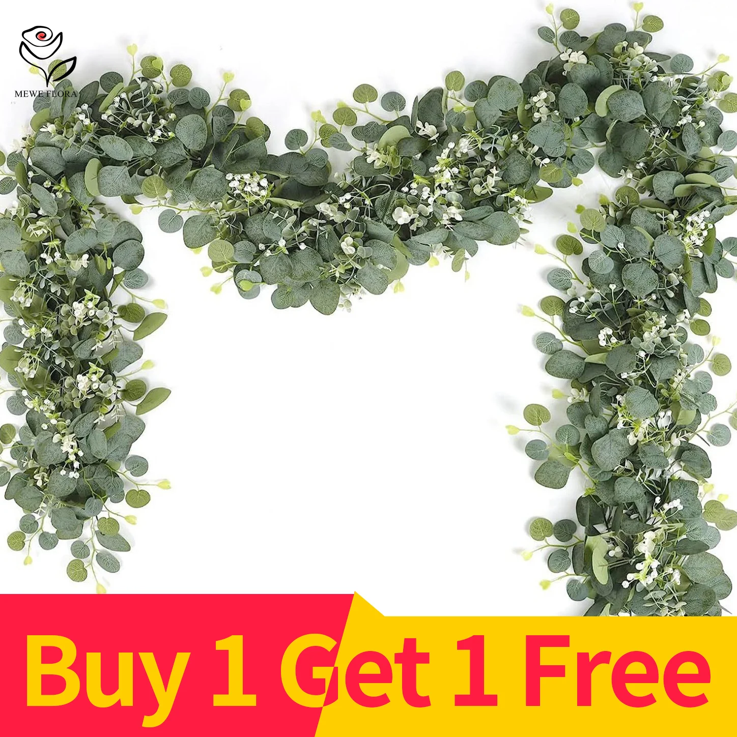 Enredadera-Artificial-de-2-piezas-hoja-de-eucalipto-Gypsophila ...