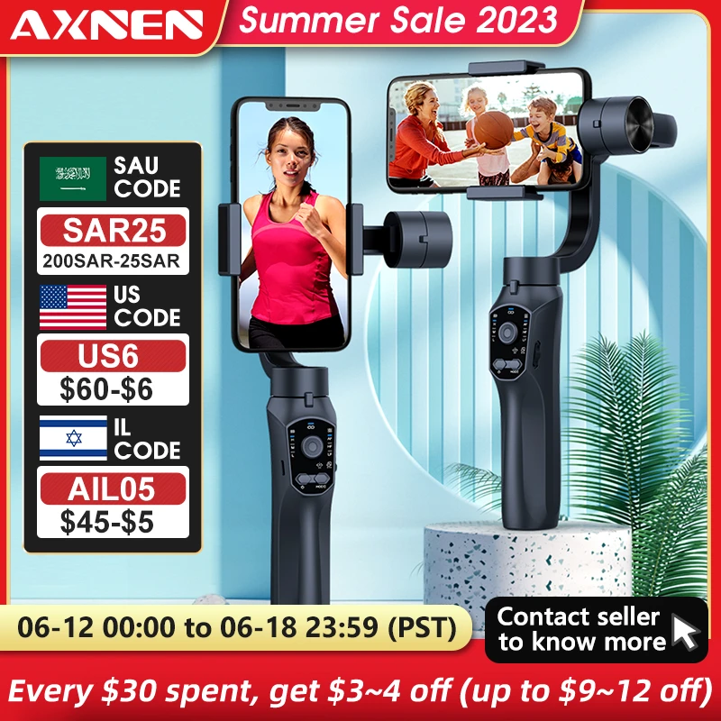 AXNEN F10 3 Axis Gimbal el sabitleyici cep telefonu Anti Shake Video ...