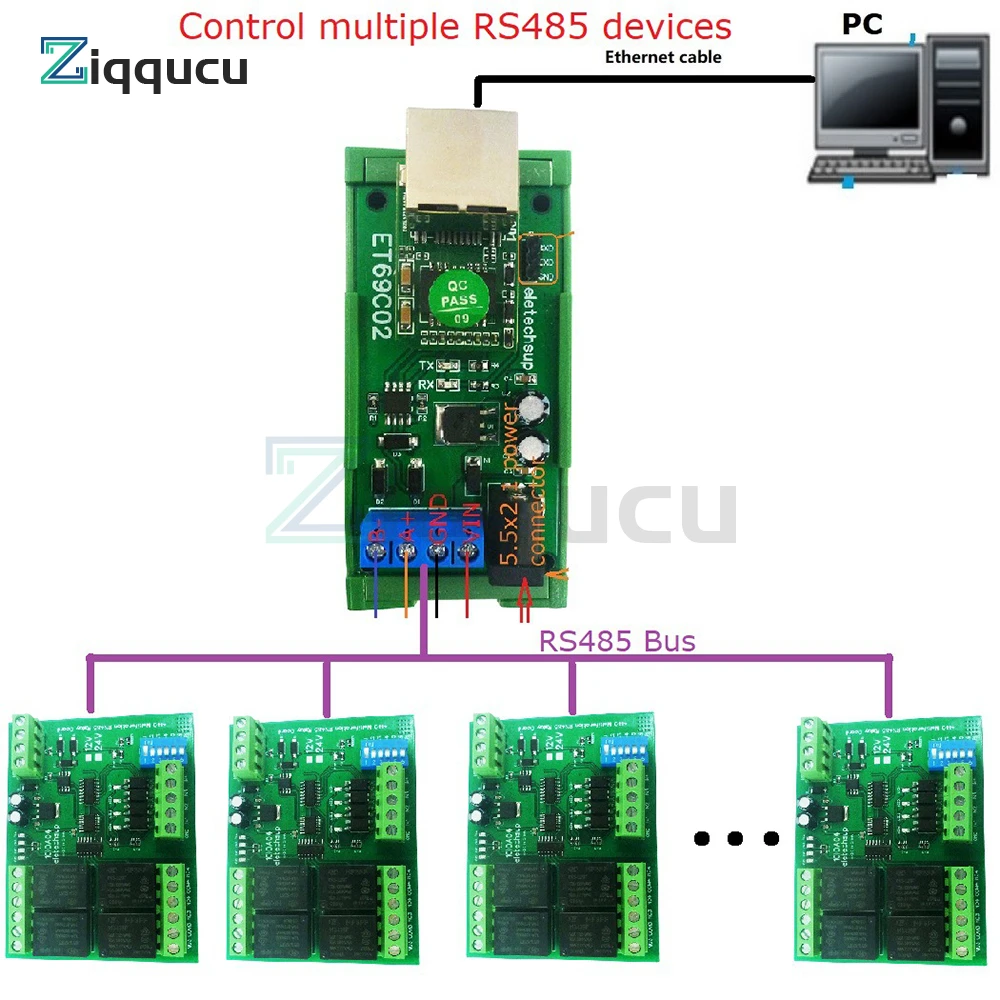 Rs485 Modbus Rtu Tcp To Ethernet Network Udp Tcp Client Server Mqtt Converter Serial Port Server