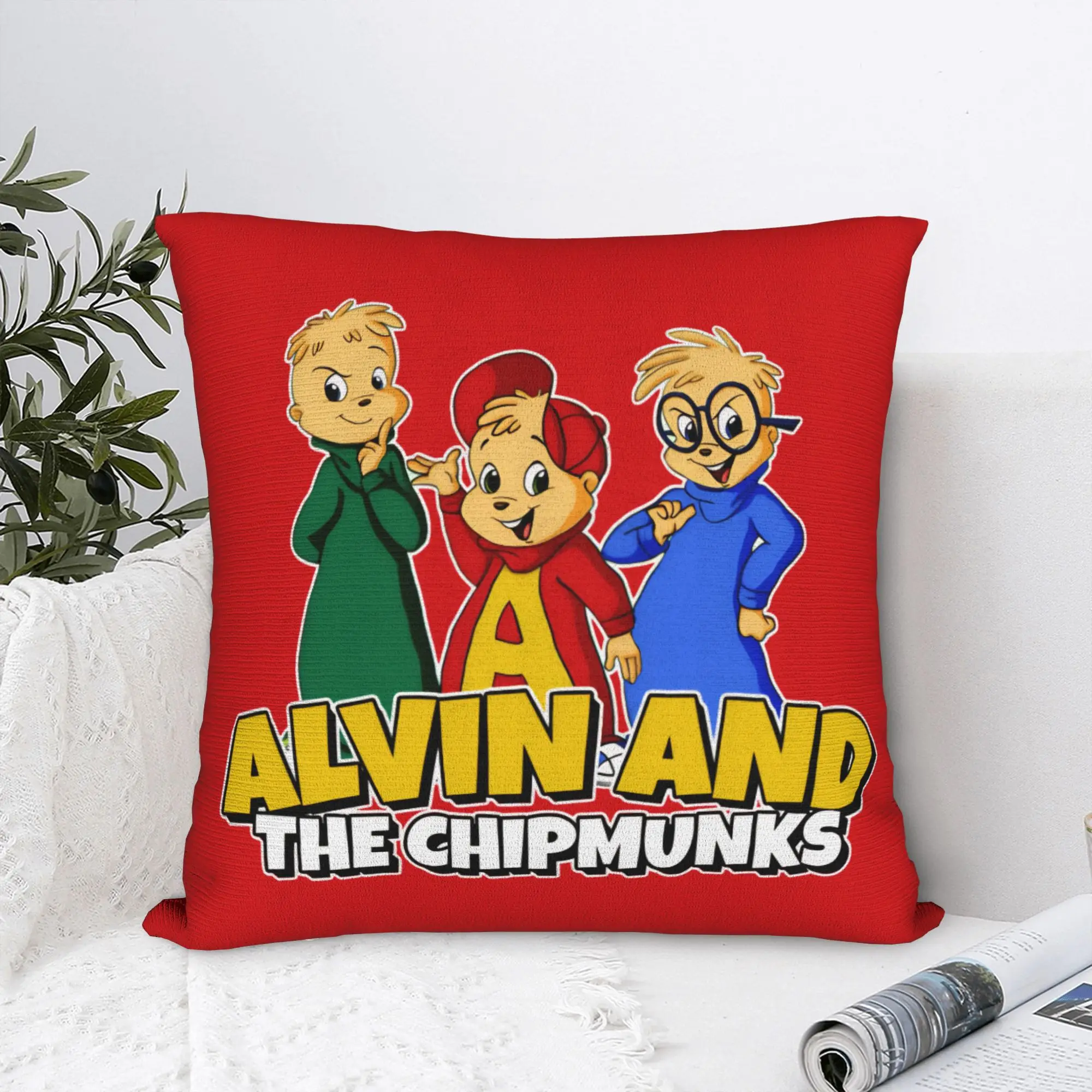 A-Alvin Chipmunks Throw Pillow Cover Polyester Decorative Pillow ...