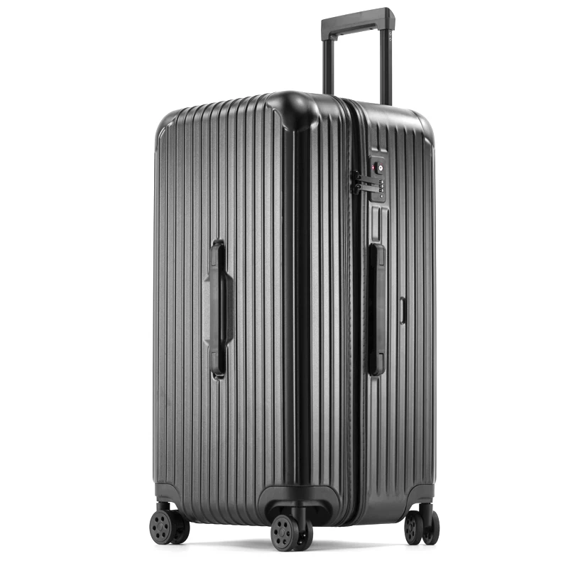 2023 MOJY 개인 맞춤형 블랙 보드, 알루미늄 캐리 트롤리 수하물 여행 가방, 바퀴 달린 프로모션, 공장 직접 판매