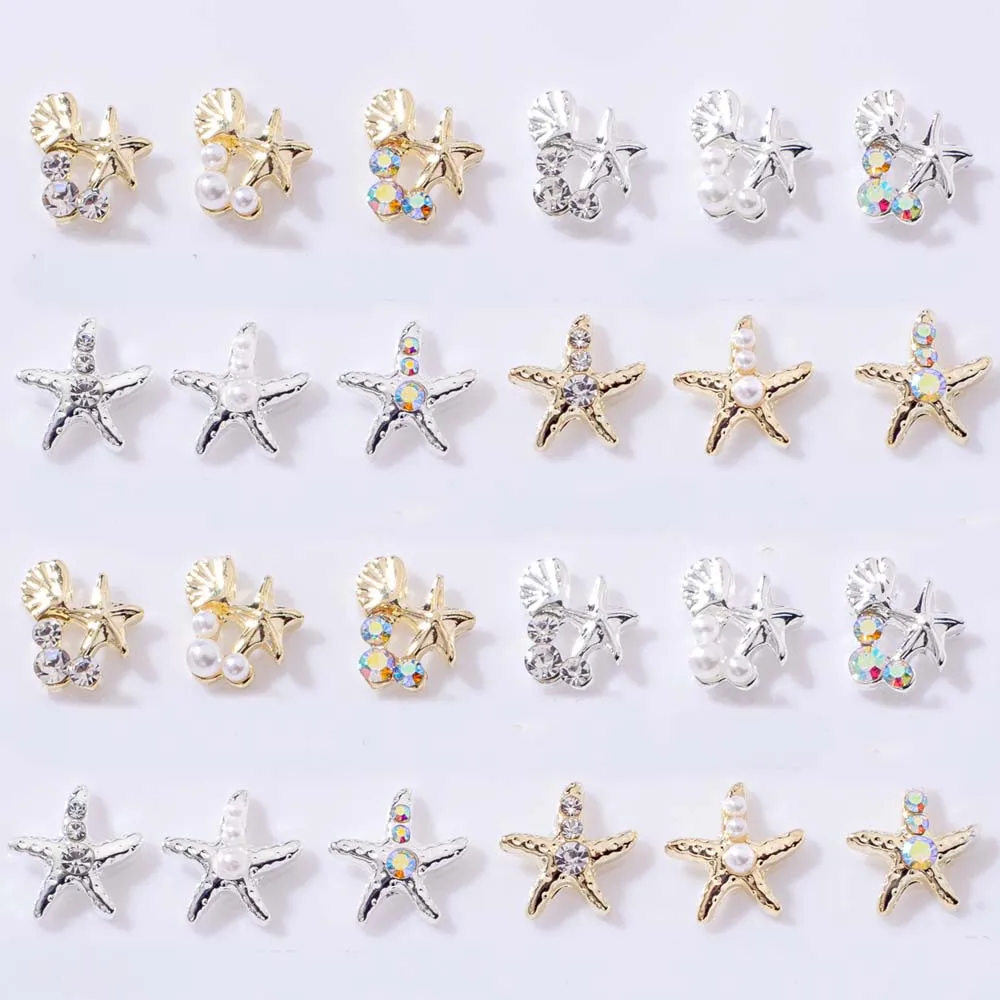10pcs-Summer-Sea-Starfish-Nail-Art-Charm-3D-Metal-Alloy-Mini-Shell ...