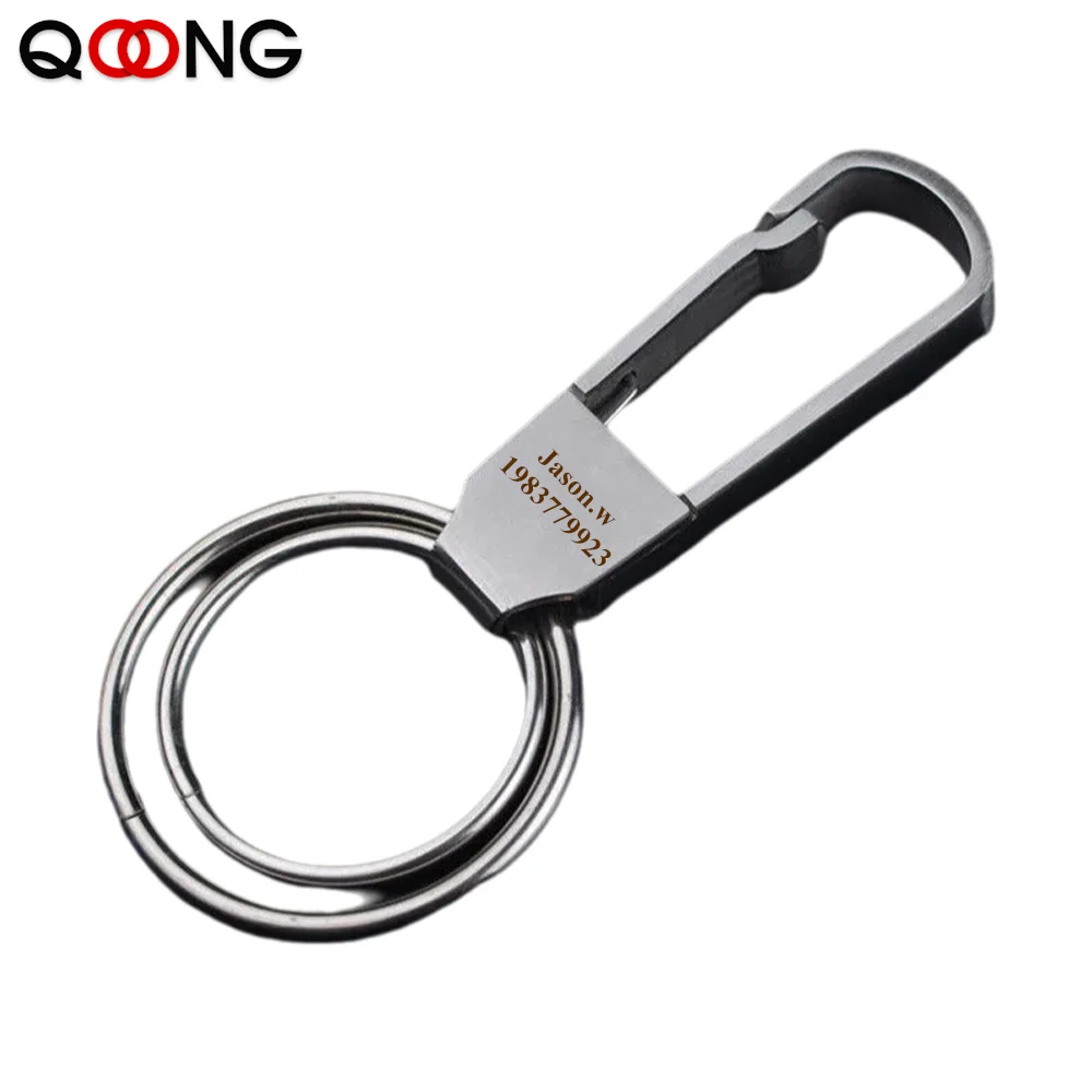 QOONG-Custom-Lettering-304-Stainless-Steel-Keychain-Manual-Keyring-Men ...