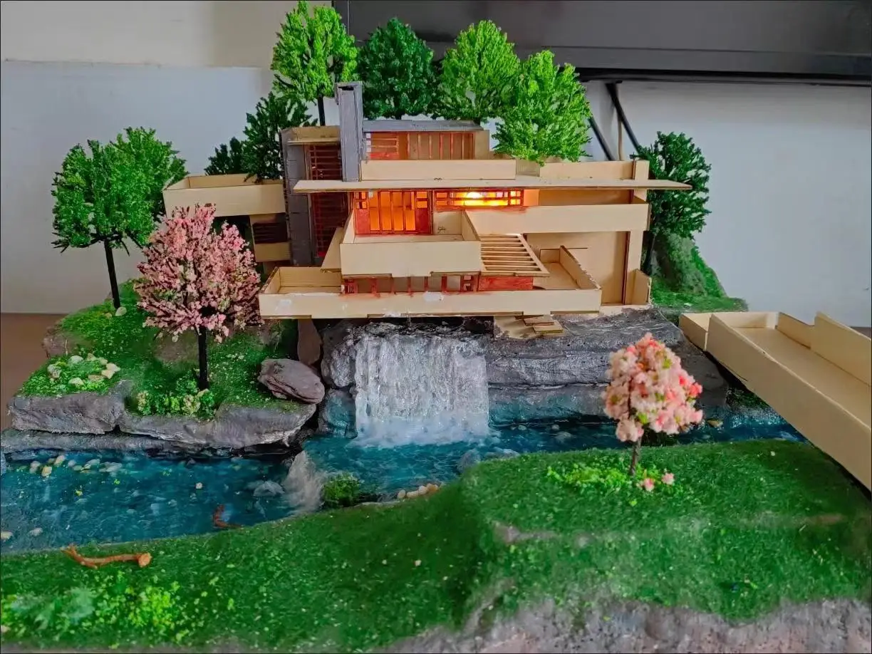 1-200-Scale-Fallingwater-Villa-Model-Architectural-Model-DIY-Scene ...