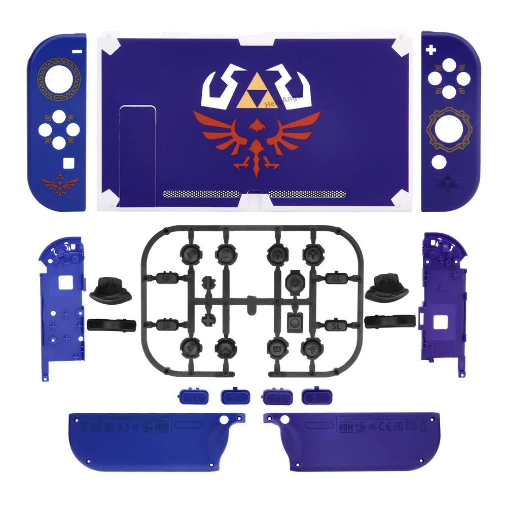 닌텐도 스위치용 DIY 조이콘 교체 하우징 쉘 백 플레이트 케이스, L R ZL ZR SL SR ABXY 버튼, NS 스위치 ...