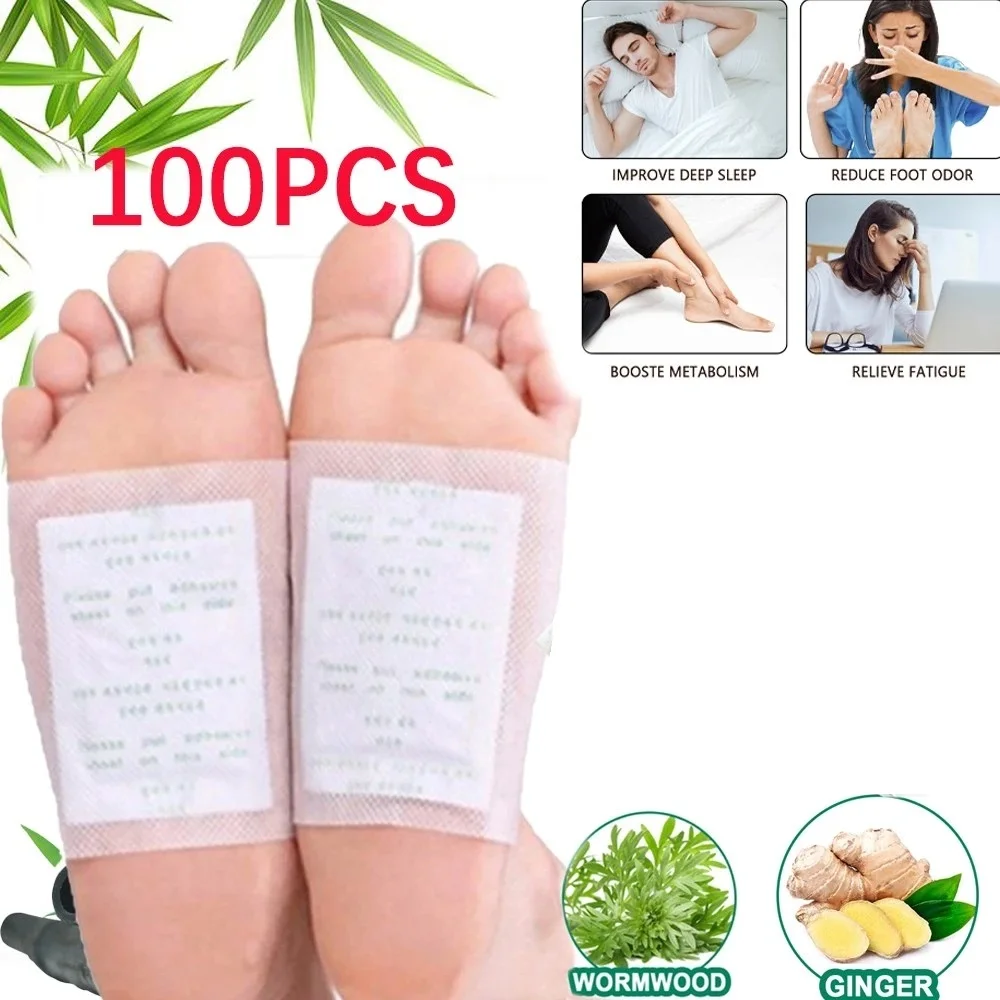 100PCS-Bamboo-Pads-Patches-Detox-Foot-Patch-With-Adhersive-Foot-Care ...