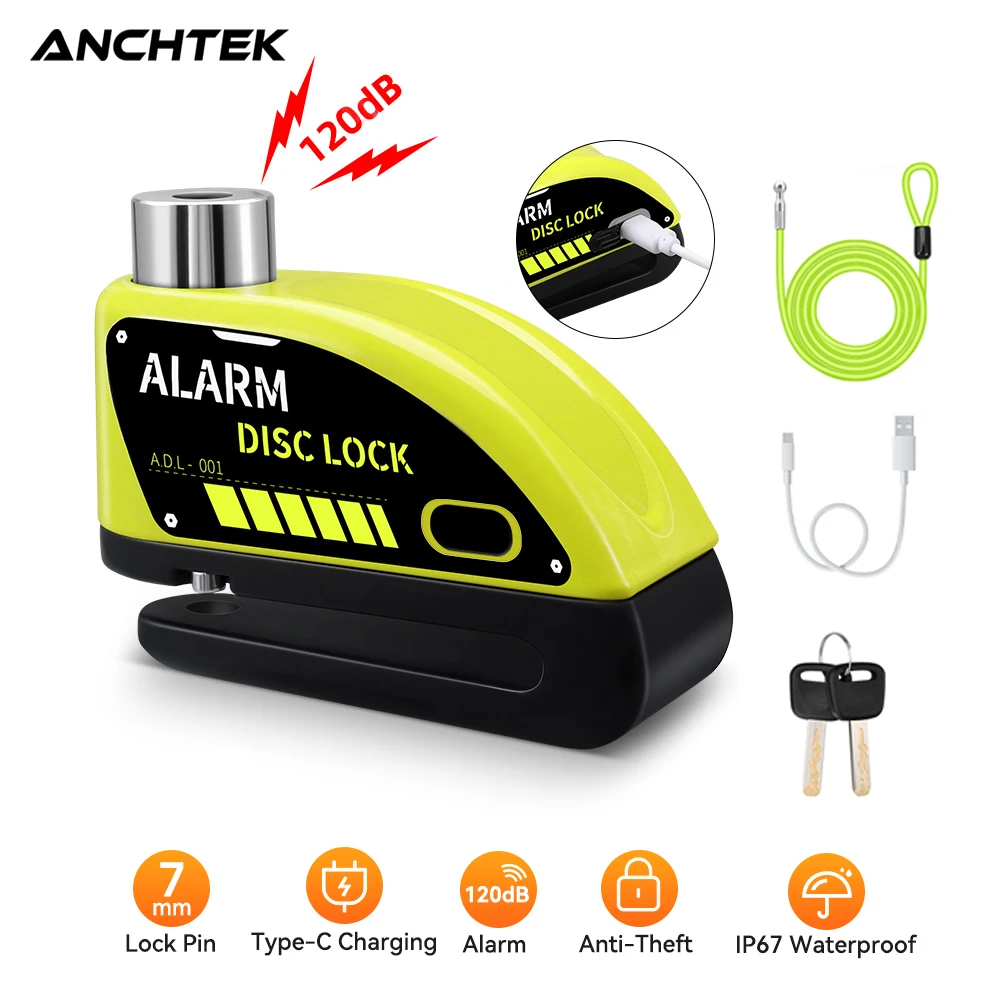Anchtek-Rechargeable-Padlock-Motorcycle-Alarm-Wheel-Disk-Brake-Lock ...