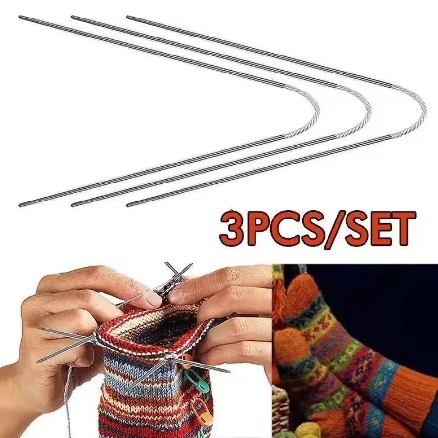 3pcs/set Circular Knit Needles Flexible Knit Needles Accessory Cable ...