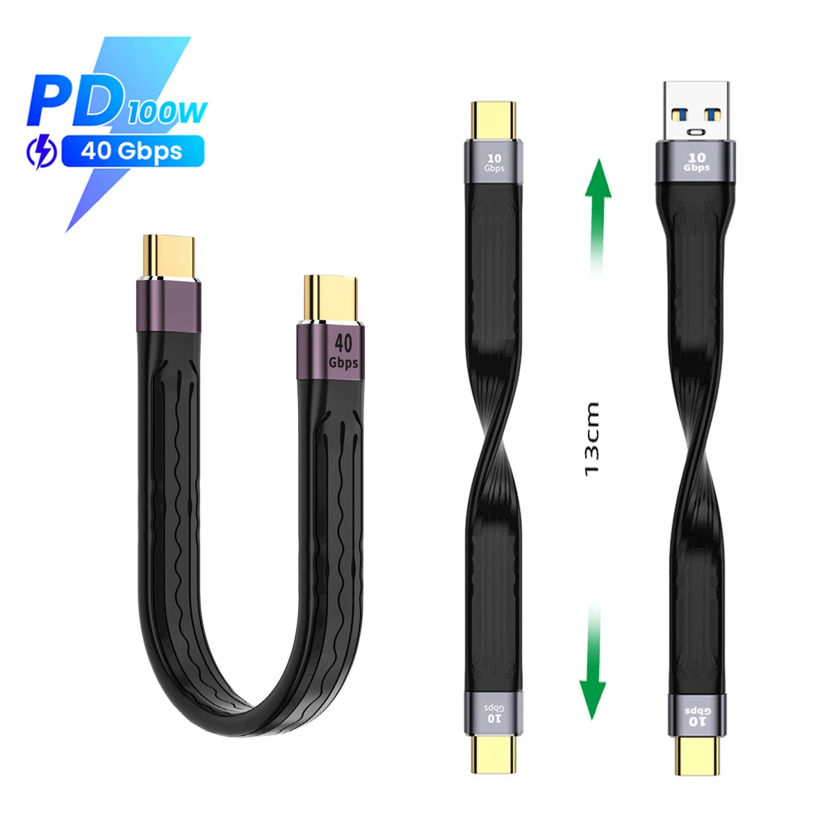 USB 4.0 Gen3 Data Cable PD 100W 5A Fast Charging USB C to Type C Cable ...