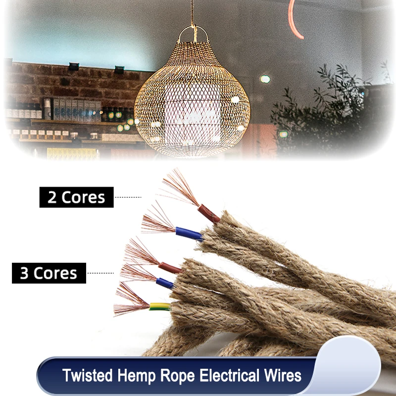 1-10m-Hemp-Rope-Electrical-Wire-Twisted-Cable-2-3-Cores-For-DIY-Retro ...