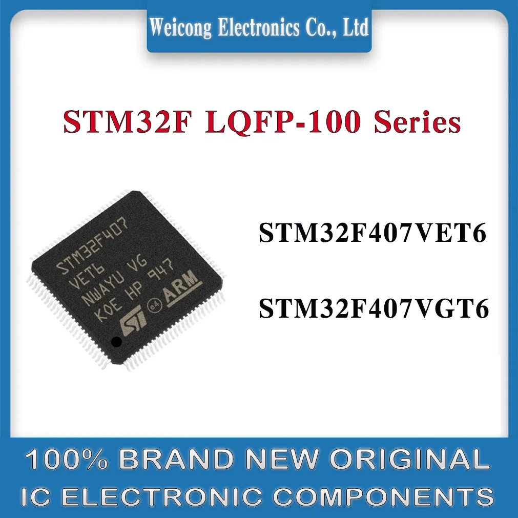 IC MCU 칩 LQFP-100, STM32F407VGT6, STM32F407VET6, STM32F407VE ...
