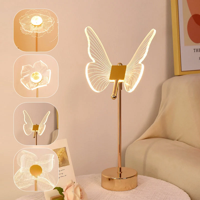 LED-Retro-Acrylic-Butterfly-Decorative-Small-Night-Lamp-Bedside-Warm ...