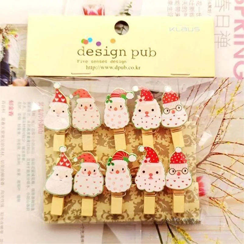 35x7mm-set-10pcs-Wooden-Christmas-Hanging-Photo-Clips-Memo-Paper-Card ...