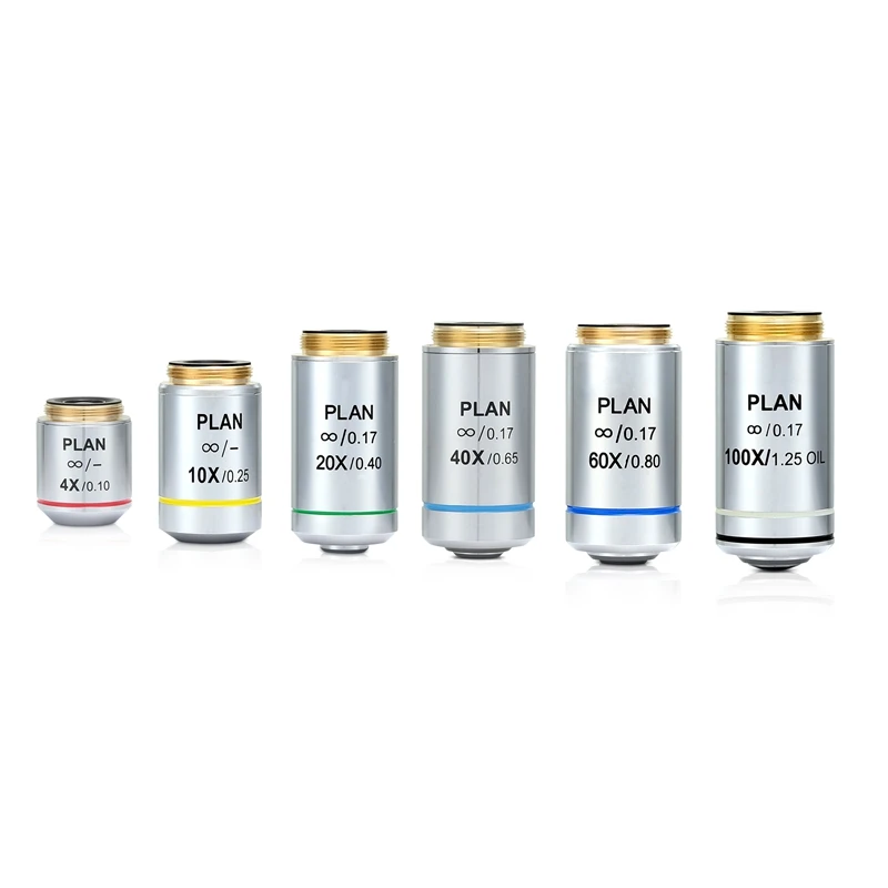 Plan-Infinity-Objective-4X-10X-20X-40X-60X-100X-Professional-Microscope ...
