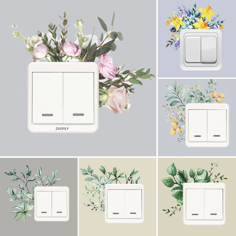Switch Stickers Wall Stickers | Wall Stickers Plants Flowers - Plant ...