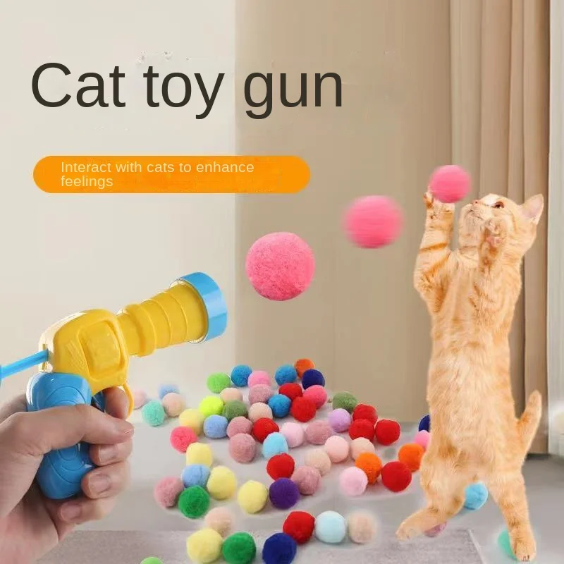 Cat-Toy-Interactive-Self-Fun-Toy-Gun-Plush-Ball-Shooting-Gun-Silent ...
