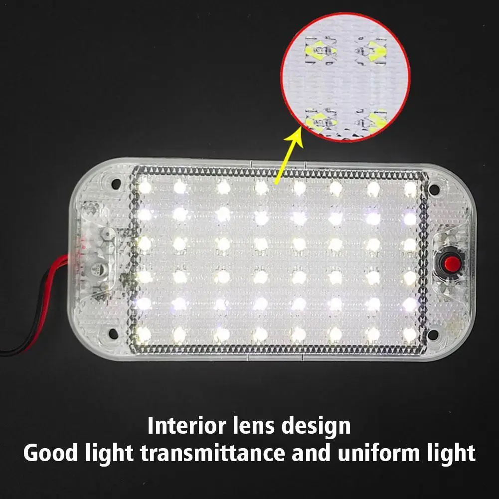 48 LED 12V-24V Panel Light Car Interior Reading Lamp High Brightness ...