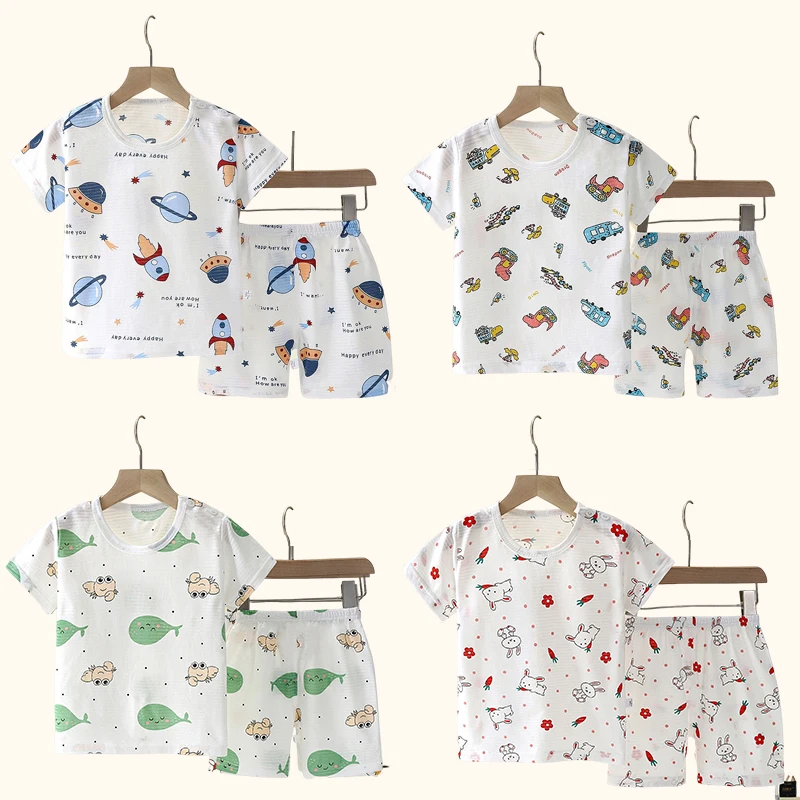 Children-s-Clothing-Summer-Short-Sleeve-Home-Sleepwear-Children-Sets ...