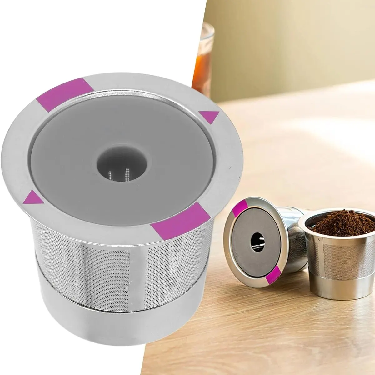 1Pc-5-28-3-61-4-39cm-Grey-Reuseable-Single-Hole-K-Cup-Coffee-Capsule ...