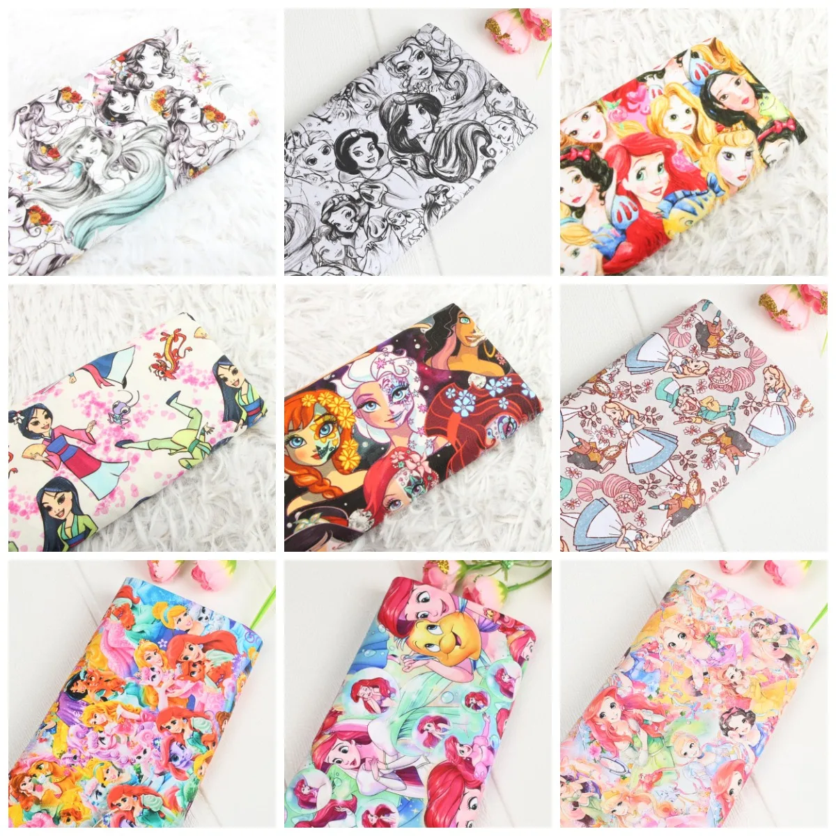 Disney-Princess-Fabric-Cotton-Per-Half-Yard-Width-1-1-Meter-Cotton ...