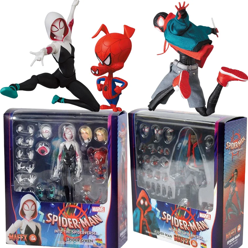 In-Stock-Mafex-107-Marvel-Spiderman-Parallel-Universe-Miles-Gwen-X-men ...