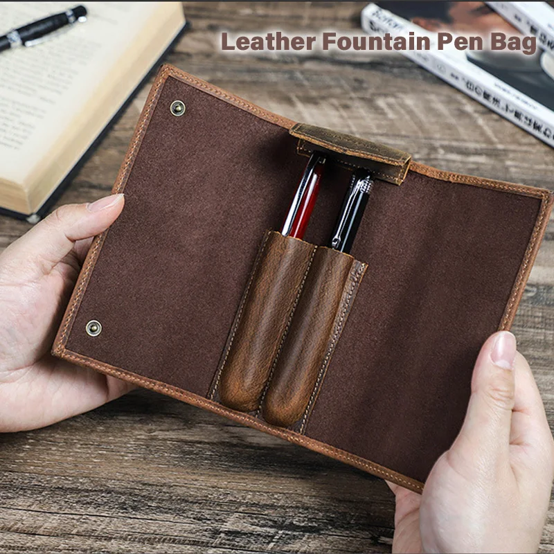 1-2Slots-Leather-Fountain-Pen-Case-Luxury-Bag-Fountain-Pencil-Organizer ...