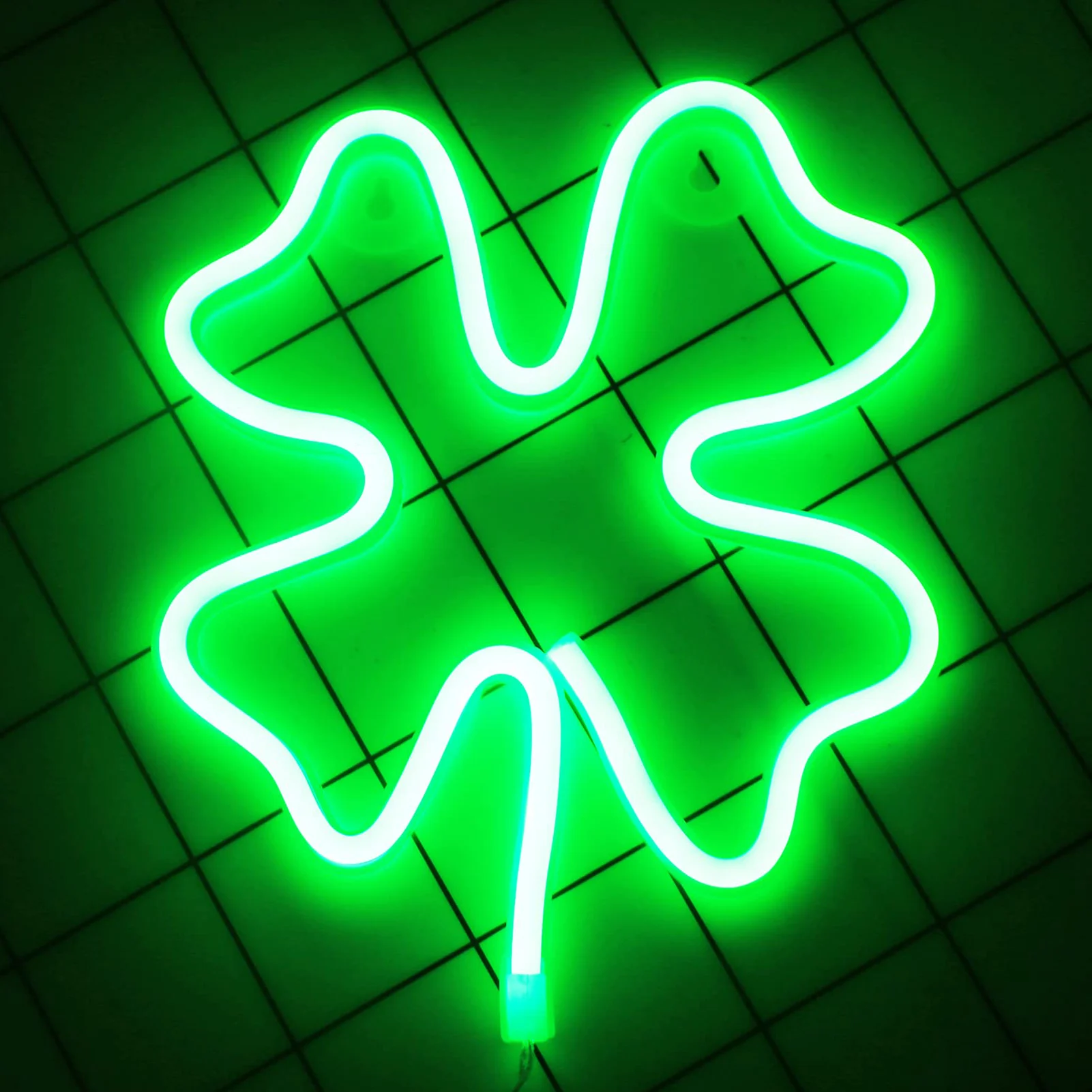 Neon Signs Clover Shaped St. Patrick's Day Decorations LED Shamrocks ...