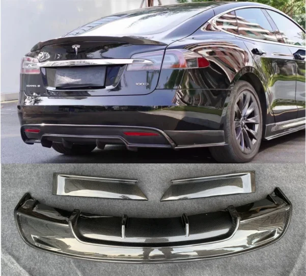 For-Tesla-Model-S-2016-2017-2018-2019-2020-Real-Carbon-Fiber-Rear ...