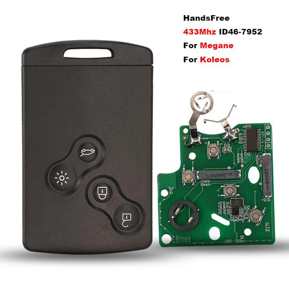 4-Buttons-433MHz-ID46-PCF7952-Smart-Control-Key-For-Renault-Megane ...
