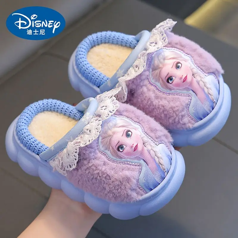 Disney-Princess-Elsa-Frozen-Slippers-for-Girls-in-Autumn-Winter-Indoor ...