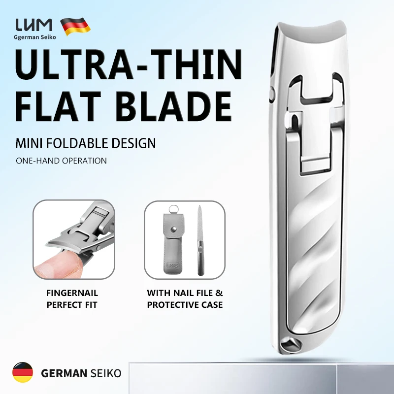 Nail Clipper & Protective Case Set - Angled + Curved Blade Clippers ...