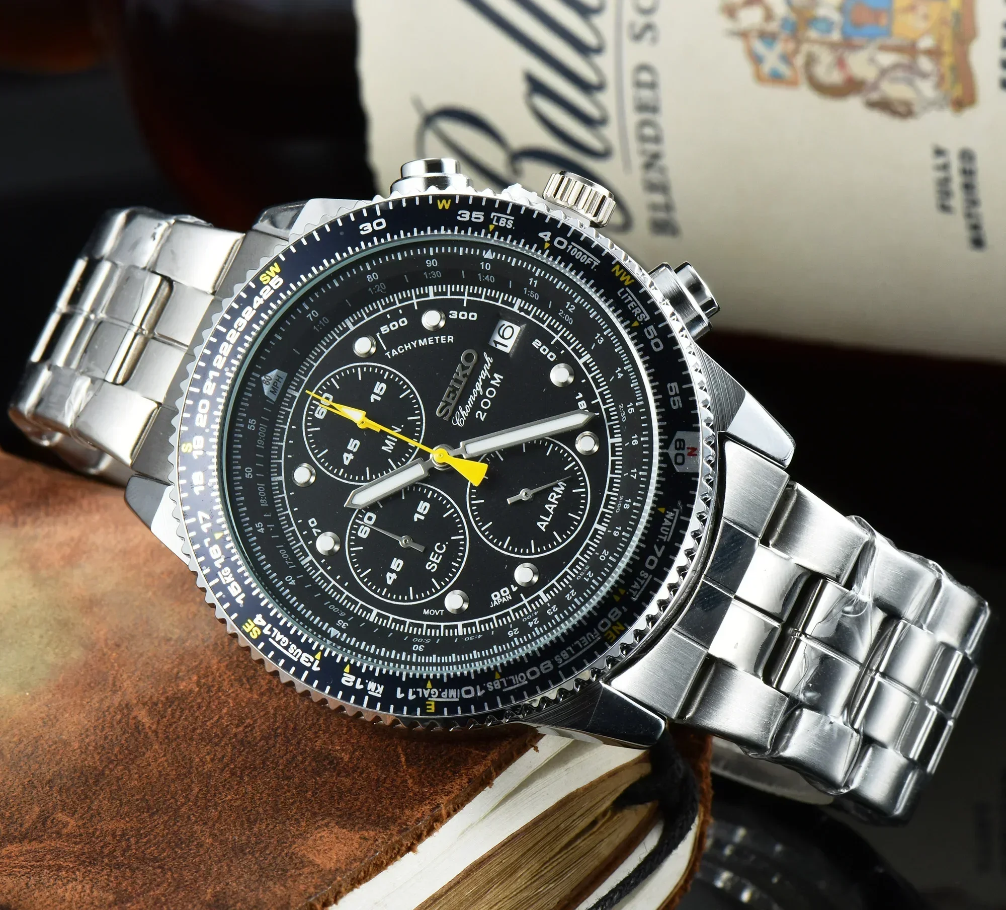 Seiko-reloj-de-lujo-para-hombre-cron-grafo-multifunci-n-de-acero ...