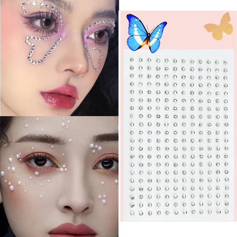 Face-Rhinestones-for-Makeup-Temporary-Facial-Jewels-Stickers-Crystal ...