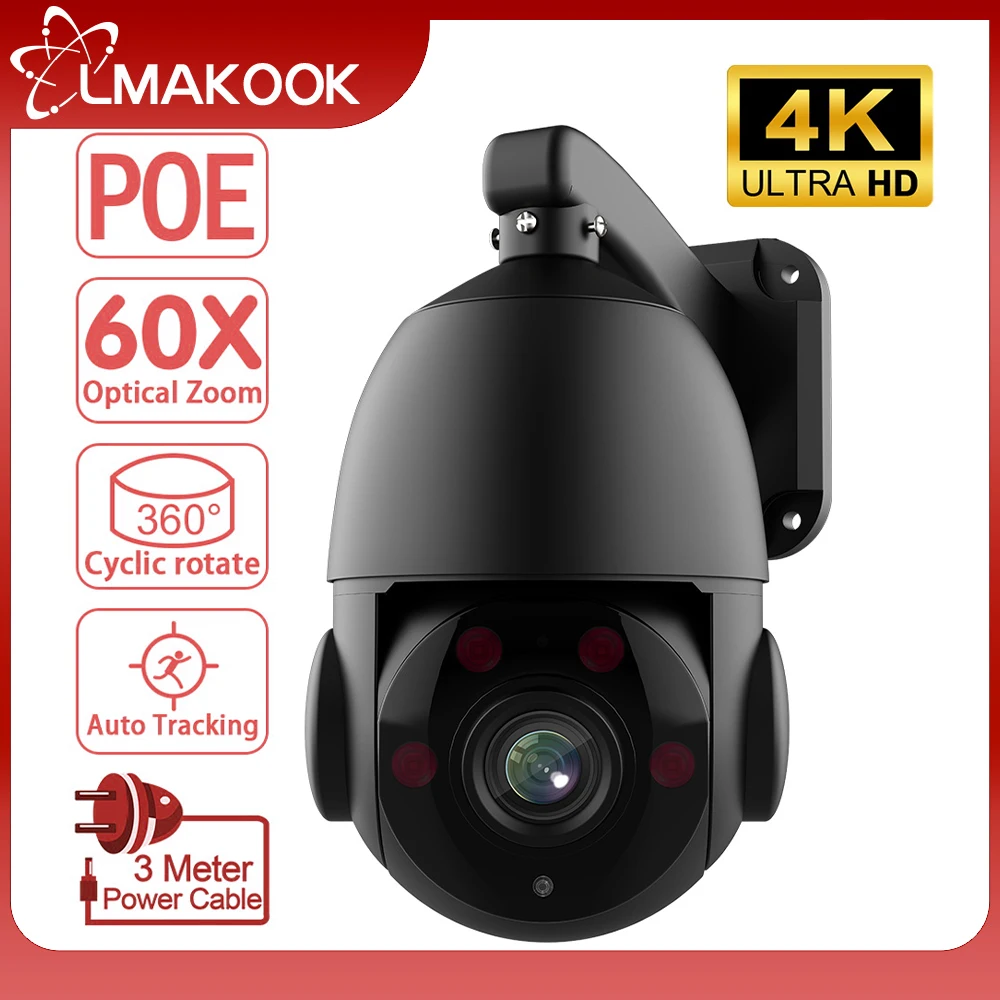 LMAKOOK-4K-8MP-Metal-IP-Camera-360-Rotation-60X-Optical-Zoom-Auto ...