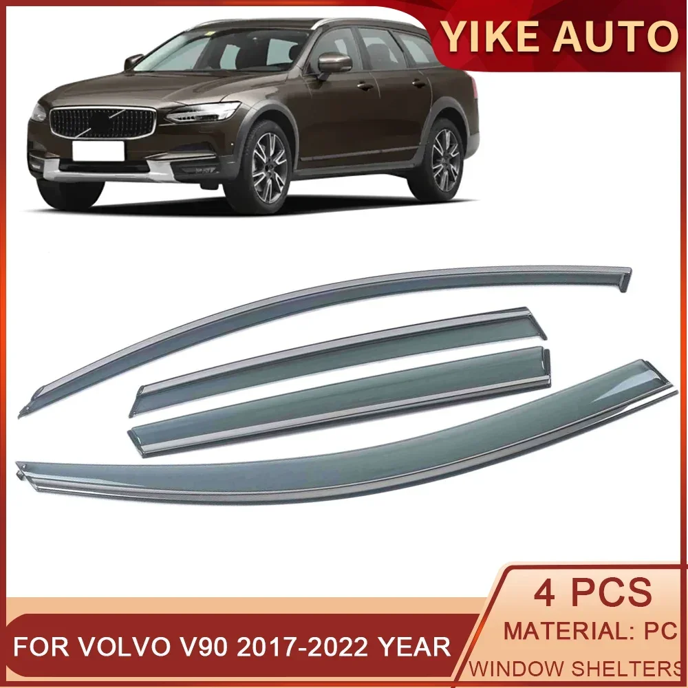 For-Volvo-V90-2017-2022-Car-Window-Sun-Rain-Shade-Visor-Shield-Shelter ...